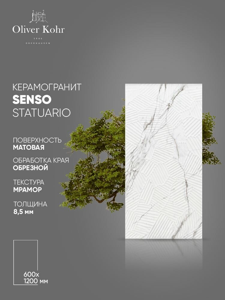 Керамогранит Oliver Kohr Senso Statuario OK105689541 Matt 60x120
