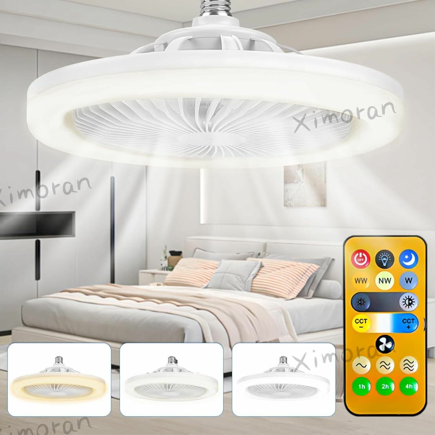 Потолочный вентилятор потолочный светильник с вентилятором, бежевый