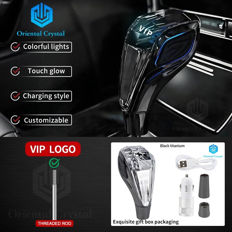 Хрустальная ручка переключения передач, подходит для Toyota/Kia/Mitsubishi/Lexus/Nissan/Volkswagen/Mazda/Alfa/Chevrolet/семицветной светодиодной головки переключения передач VIP