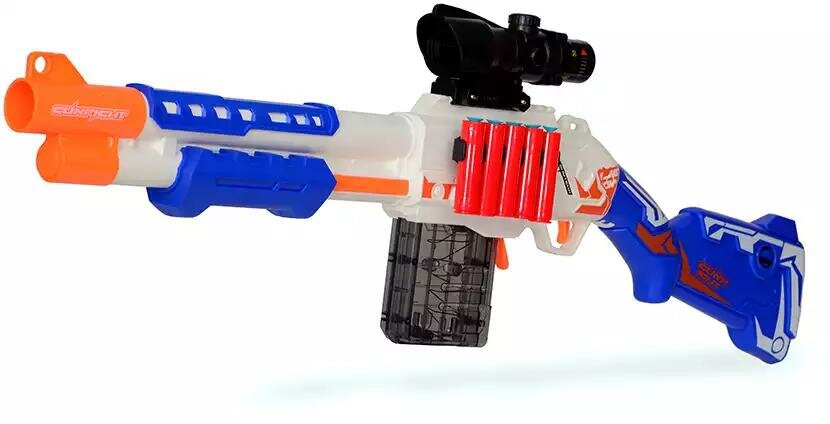 Ружье игрушечное КНР механическое, с магазином, с мягкими пулями и гильзами 95804