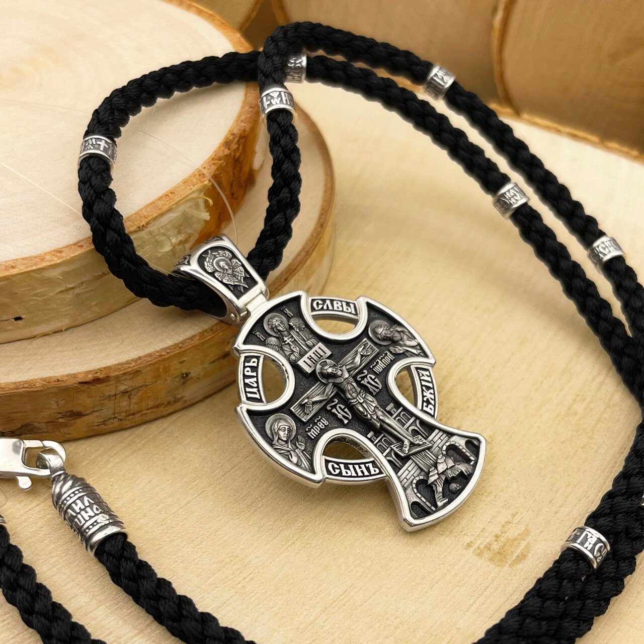 Комплект украшений, серебро, 925 проба, чернение, оксидирование