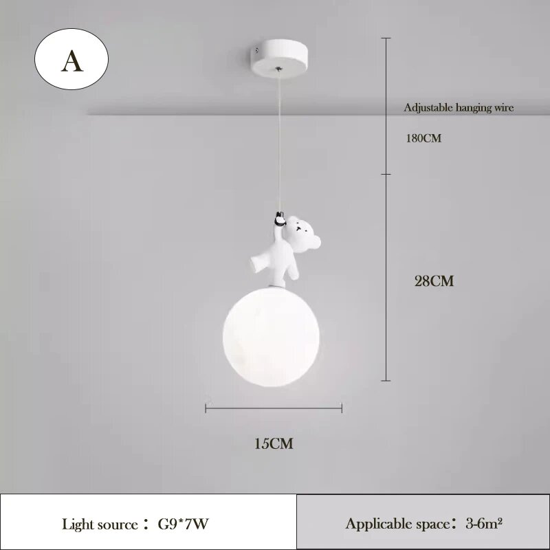 Подвесной светильник белый медведь LED