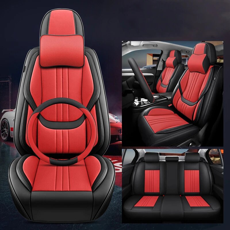 Универсальные чехлы на автомобильные сиденья, полный комплект для cupra formentor changan x5 plus geely coolray 2023, bmw x5 g05, водонепроницаемая кожа наппа, 9 PCS