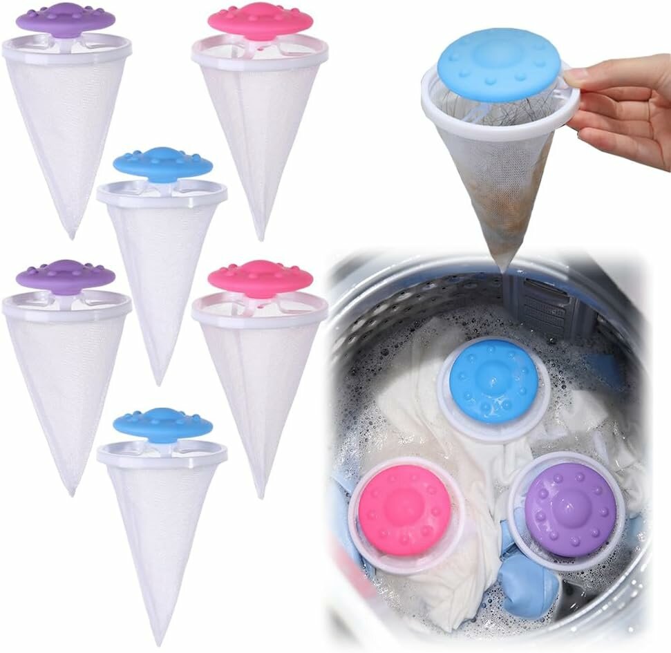 3pcs Плавающаяся волос фильтровая сетчатая сетчатая сетка, 2025 Новая машина для ущерба для волос, ловушки для шланга для стиральной машины, очистка сетчатой меш -пакет для волос