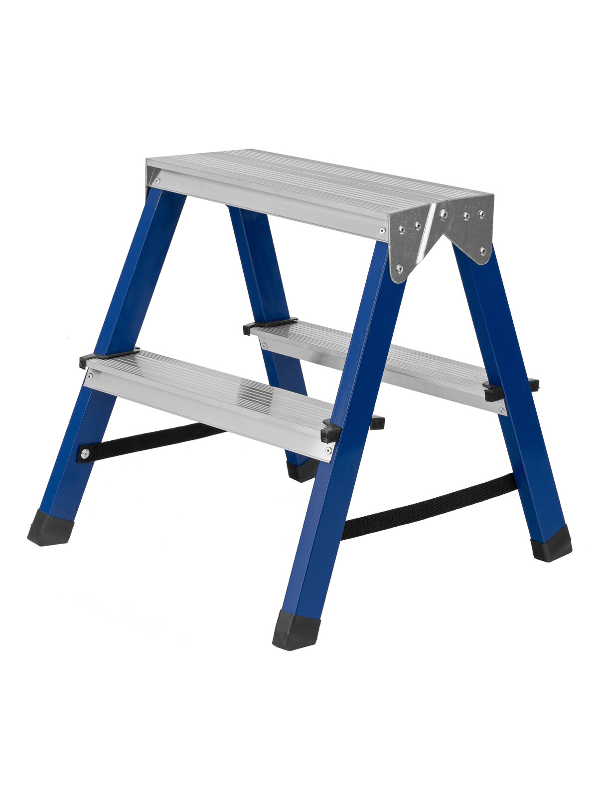 Стремянка 2 ступени Сибртех, 150 кг максимальная нагрузка и 240.2 см рабочая высота, двусторонняя стальная, 97932