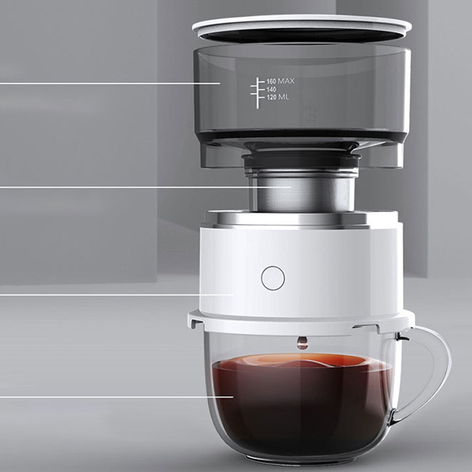 Портативная мини-кофеварка, домашняя маленькая ручная кофеварка, уличный автоматический кофейник