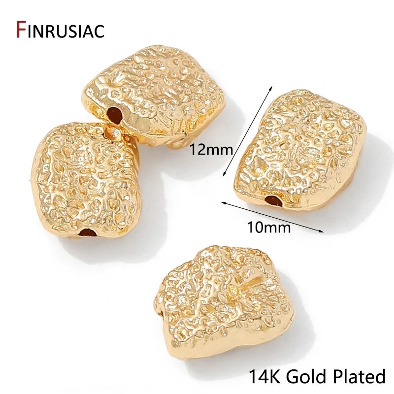 Разделители для бусин FINRUSIAC, 14K Gold Plated, 12x10 мм, 5 шт.