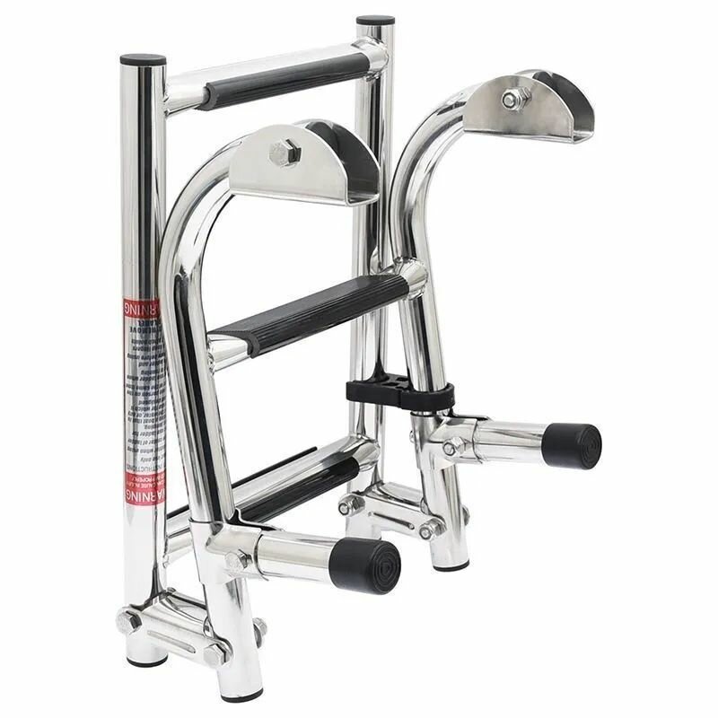 Морская 3-ступенчатая складная лестница для лодки Морская понтонная лестница из нержавеющей стали полированная 2 + 1 ступенька аксессуары для лодки