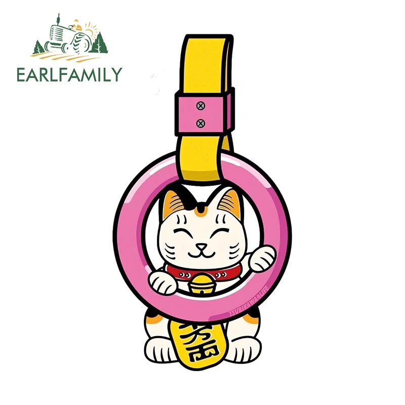 EARLFAMILY 13 см X 6,9 см для Lucky Cat, перила, автомобильные наклейки, солнцезащитный крем, граффити, наклейки, бампер, шлем, декор, защита двери автомобиля