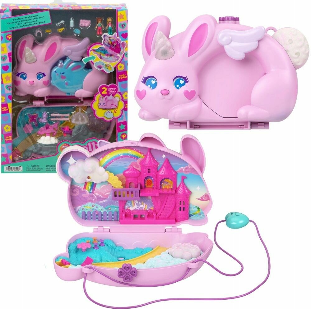 Фигурки Mattel Polly Pocket - Компактный набор Королевство сказок кролика - Полли Покет JFT88