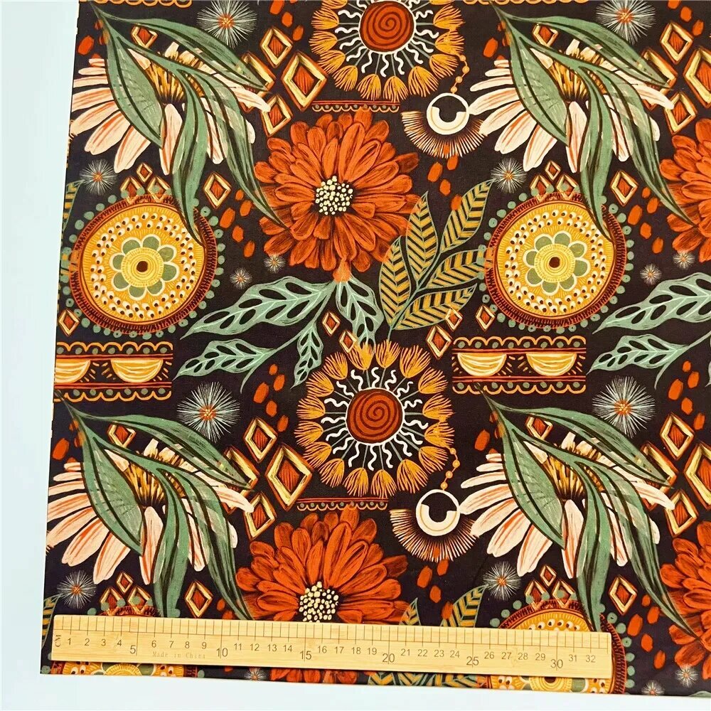Ткань для шитья хлопок Mandala, синий, 45x110 см, цвет 1040