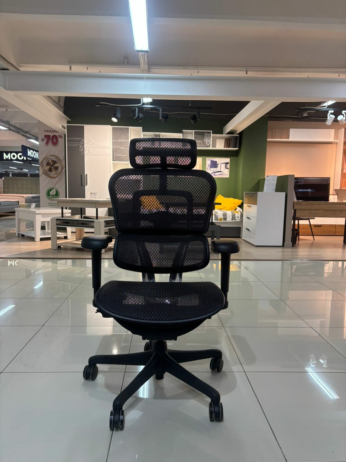 Кресло FALTO Ergohuman 2 Ultra (наклон вперед, сетка, черный) из шоурума