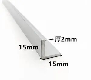 Алюминиевый профиль с прямоугольным углом 6063, 15x15 мм, 1/2/3 мм, L-образный алюминиевый сплав, треугольный профиль с алюминиевой окантовкой, декоративные материалы 245mm, thick 2mm