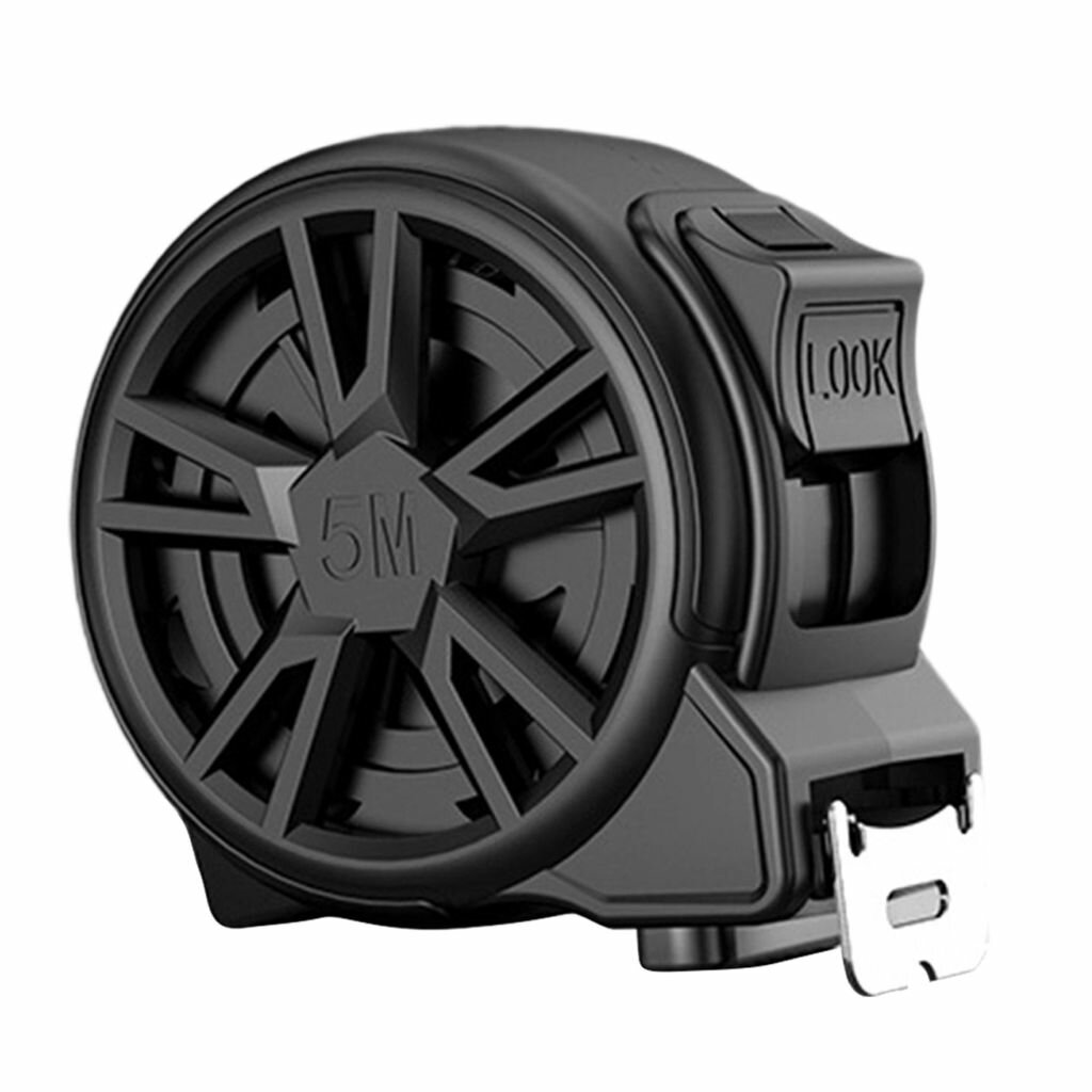 5м рулетка, нержавеющая рулетка с двойной блокировкой и зажимом, метрическая линейка для строительства, Черный