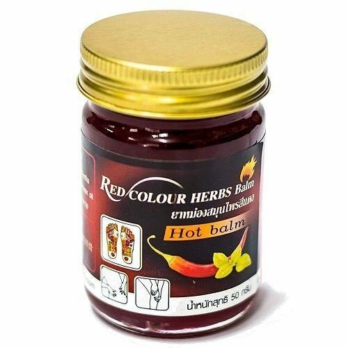 RED COLOUR HERBS Balm, Hot Balm, Novolife (красный травяной согревающий бальзам), 50г