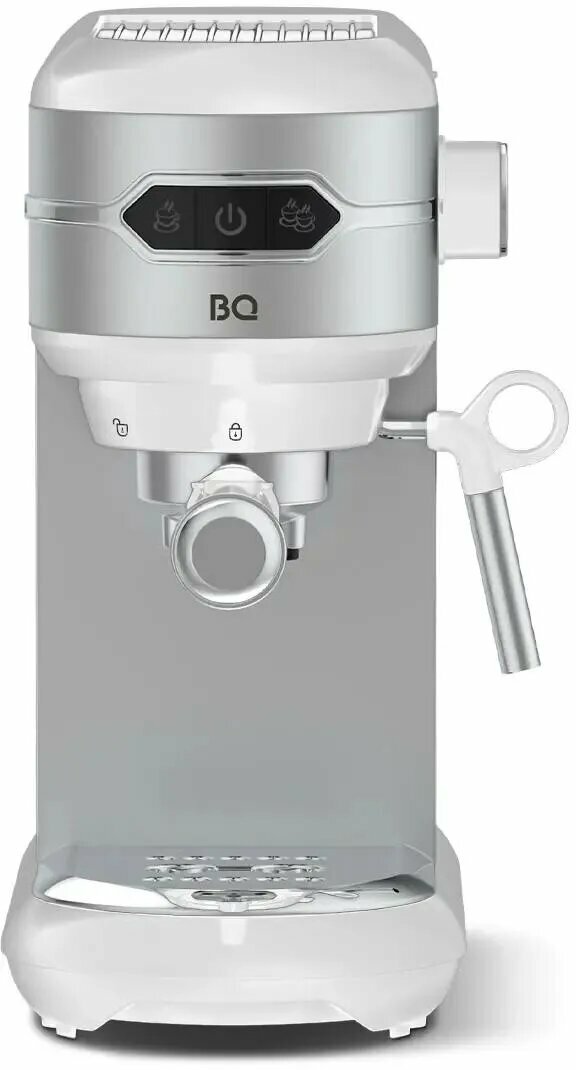 Рожковая кофеварка BQ "CM3001", нержавеющая сталь, белая, 1 л