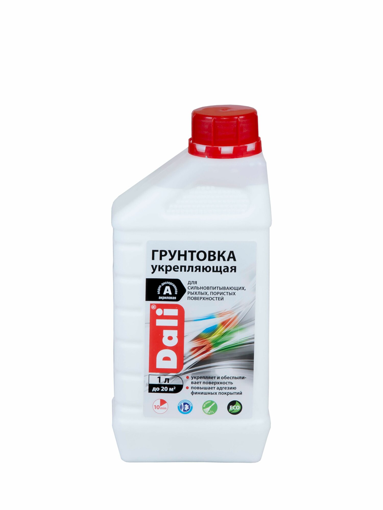 Грунтовка DALI, акриловая, укрепляющая, для внутренних и наружных работ, 1л, белая