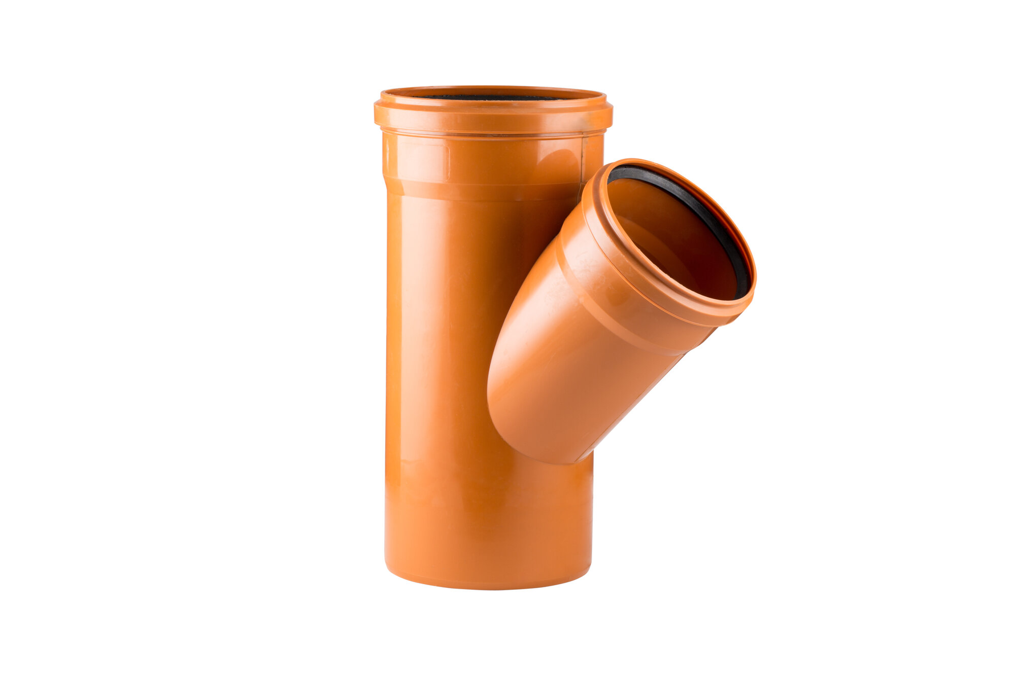 Тройник переходной 160х110 мм, 45°, для наружной канализации, оранжевый, ПОЛИТЭК | 160011045