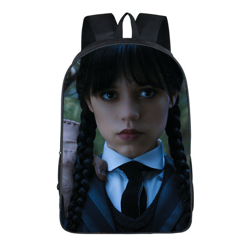 Рюкзак для девочек с большим объемом и мультяшным дизайном для школьных дней Wednesday07