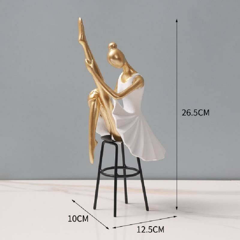 Chic ballet girl resin figurine minimalist home office decoration artwork style a