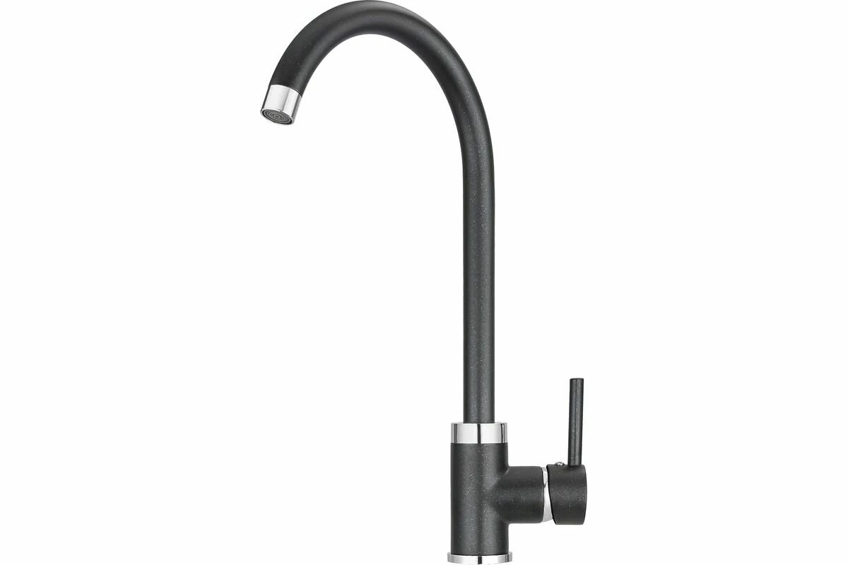 Смеситель для кухни GRANULA 2125 (GR-2125 шварц) шварц (выведено)