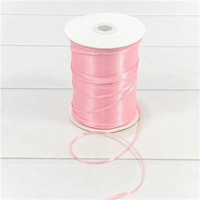 Лента декоративная КНР атласная, 3 мм х 823 м, розовая, гипоаллергенная