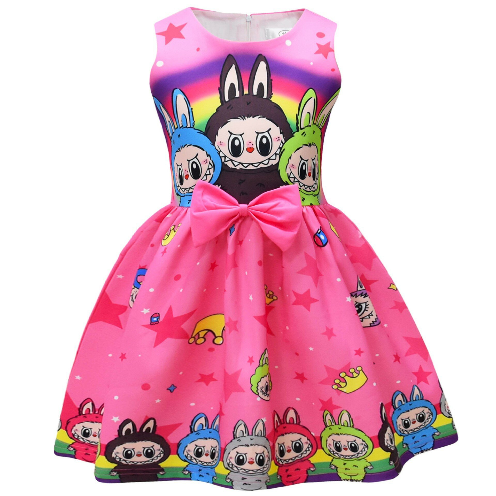 2025 Детское мультяшное платье с бантом для девочек Лабу, карнавальный костюм для вечеринки