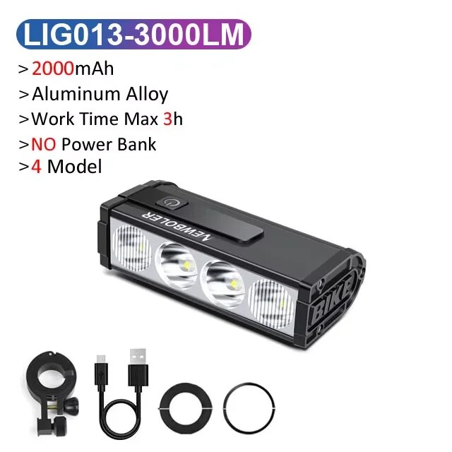 NEWBOLER Велофонарь Передний 4000 Люмен LIG013