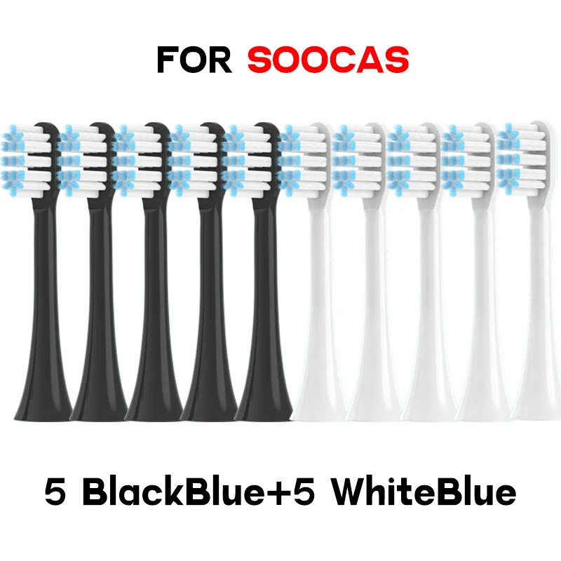 Насадки для SOOCAS: 5 черные + 5 белые