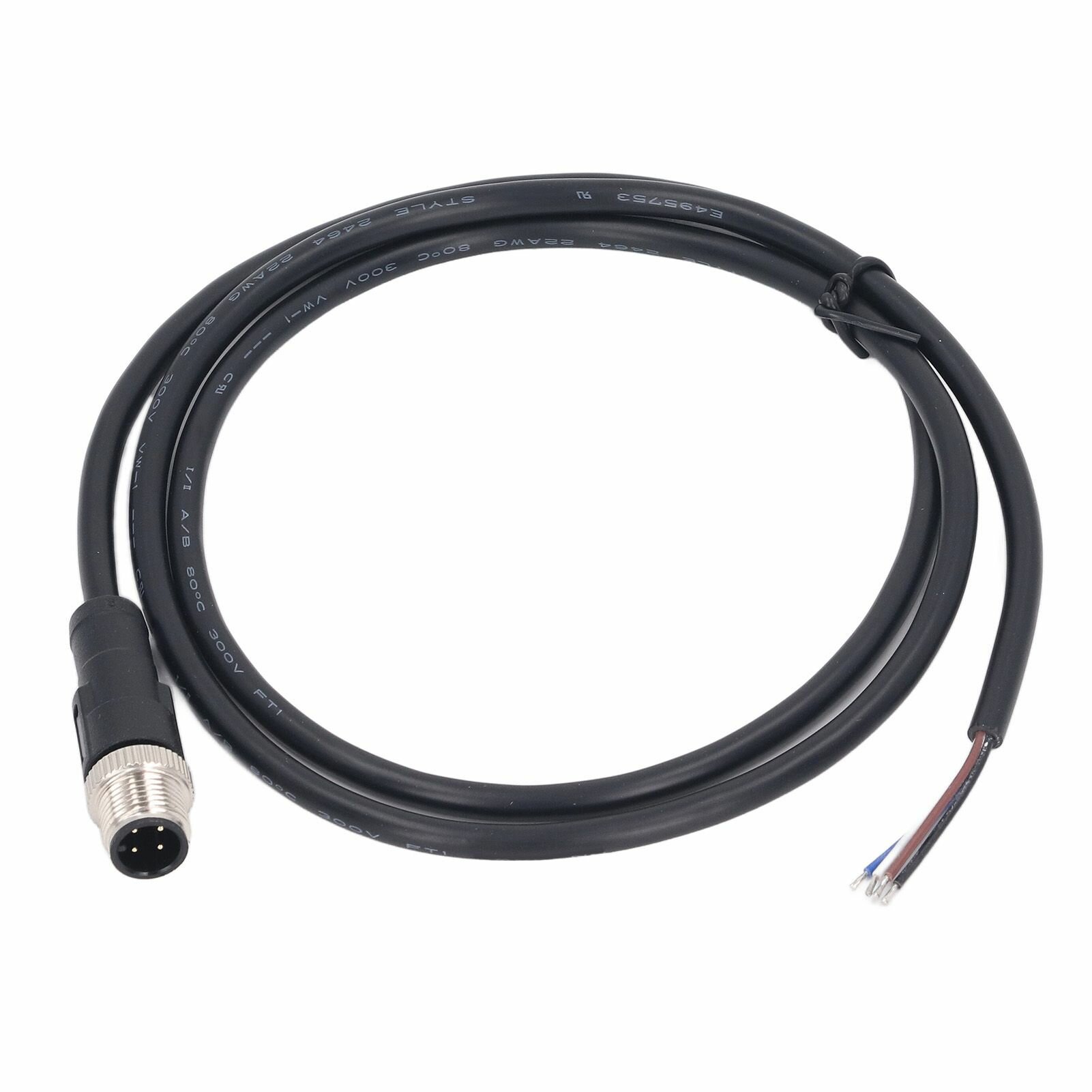 Соединительный кабель M12, 4-контактный, 22AWG, длина линии 1 м, неэкранированный водонепроницаемый разъем, электрический кабель 250 В переменного тока, 250 В постоянного тока