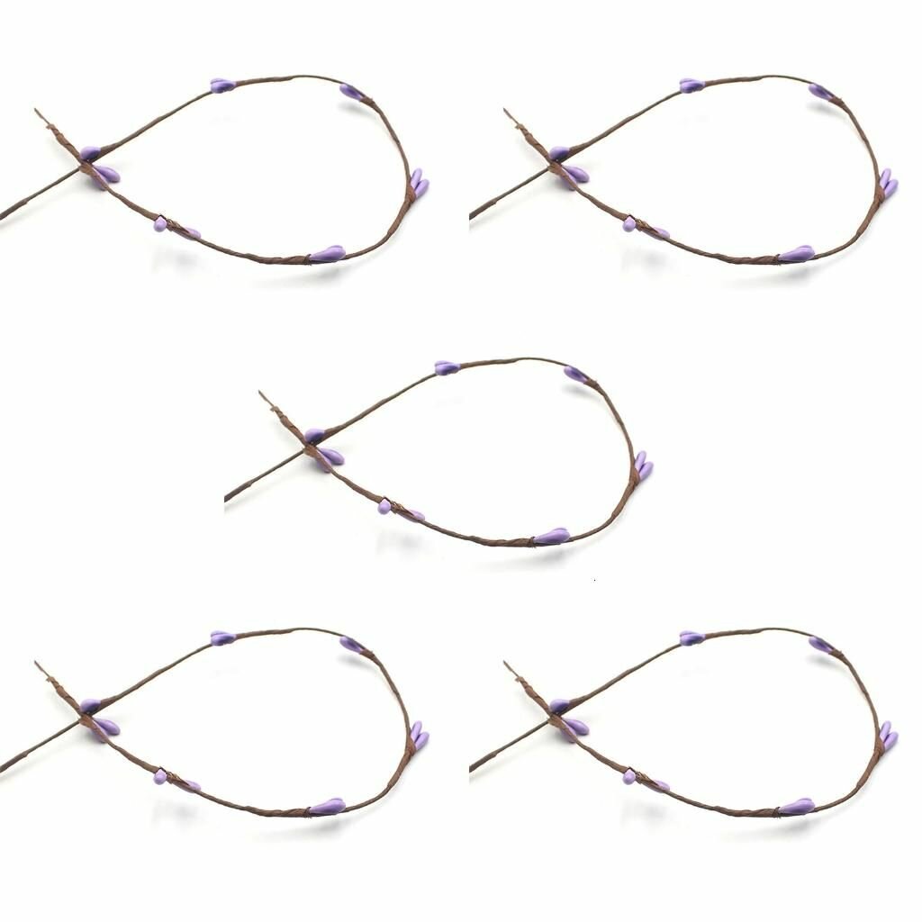 1 комплект из 5 искусственных веток, цветочных веток, материал для ловца снов из ротанга ручной работы-светло-фиолетовый