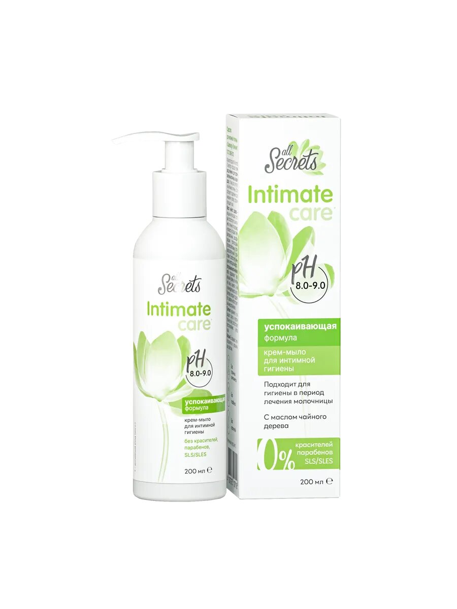 Крем-мыло успокаивающее для интимной гигиены с маслом чайного дерева