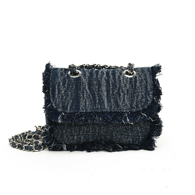 Unisex джинсовая детская сумка с вышитым узором для прогулок в школу