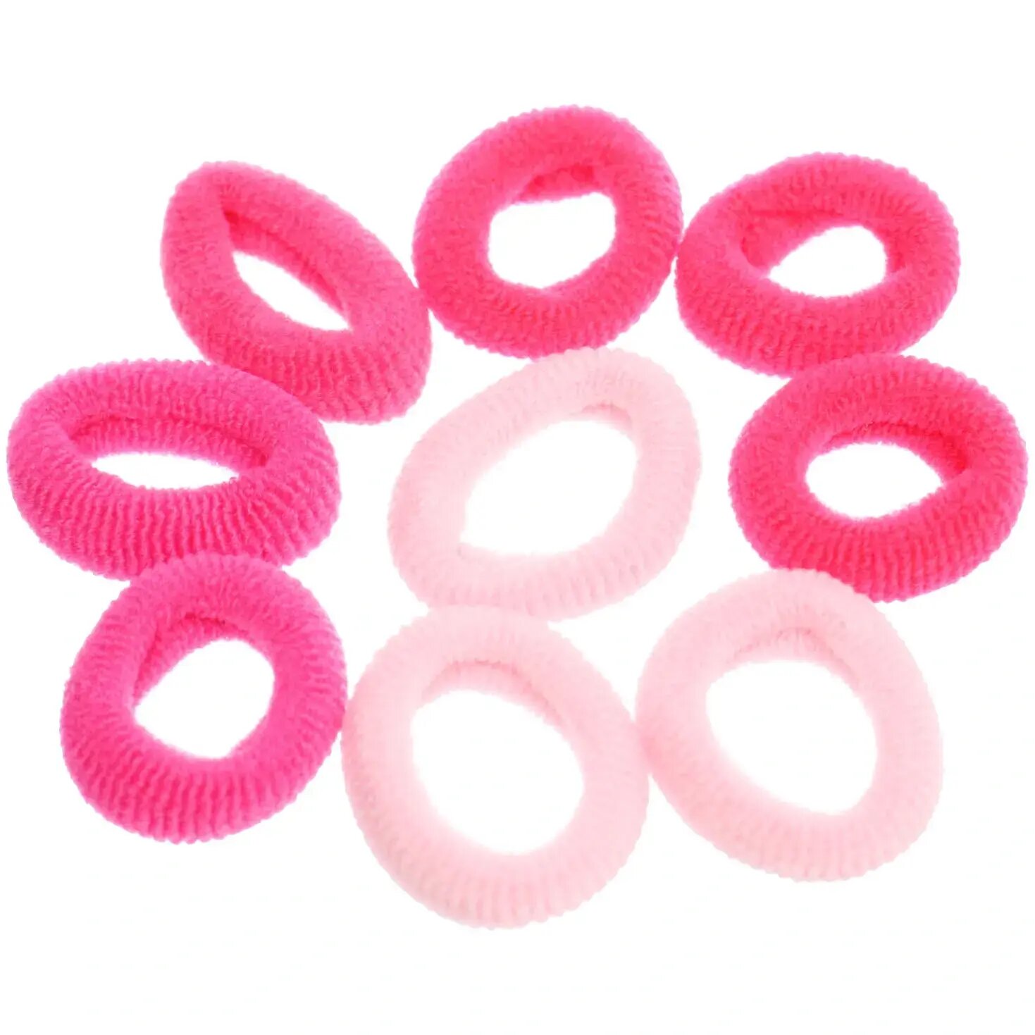 Резинки для волос 80шт «миндаль», розовые, d-2см, текстильные, удобные