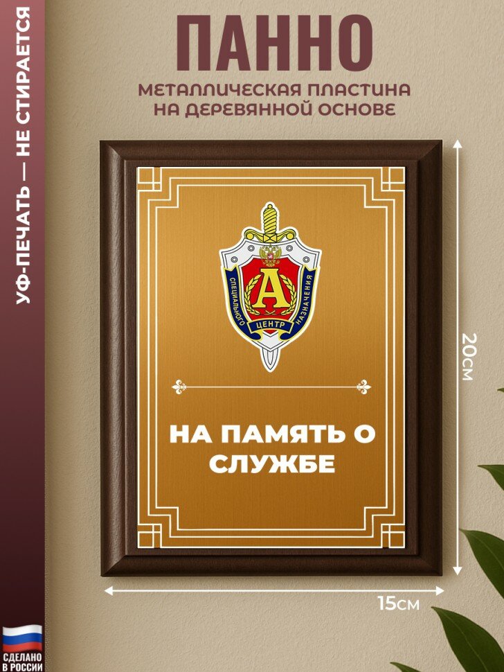 Настенный диплом "На память о службе" спецназ Альфа