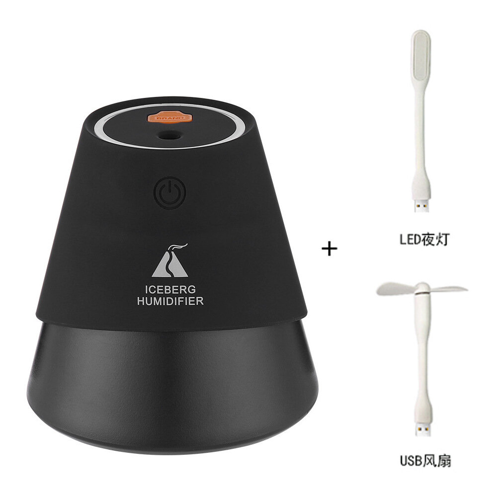 Увлажнитель три-в-одном (увлажнитель воздуха с ламповым вентилятором) Air Humidifier - Black -HE