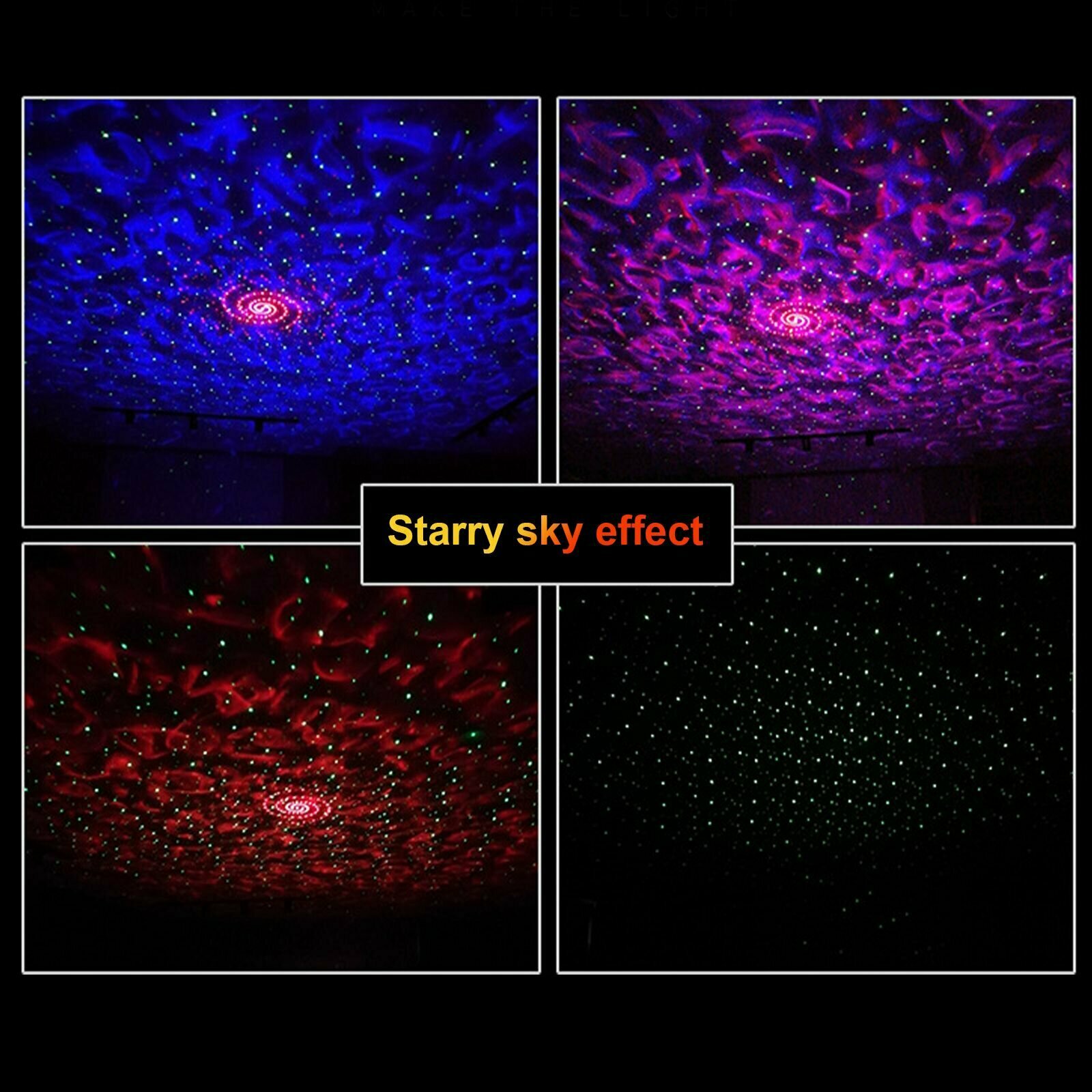 Светодиодный проекционный ночник Starry Night, вращающиеся огни, музыка, окружающее освещение