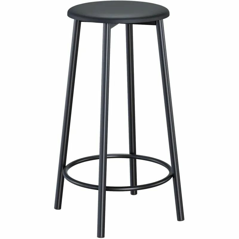 Стул барный AM_Конус ТБ2 каркас 9005 глянец, к/з черный Dollaro Black