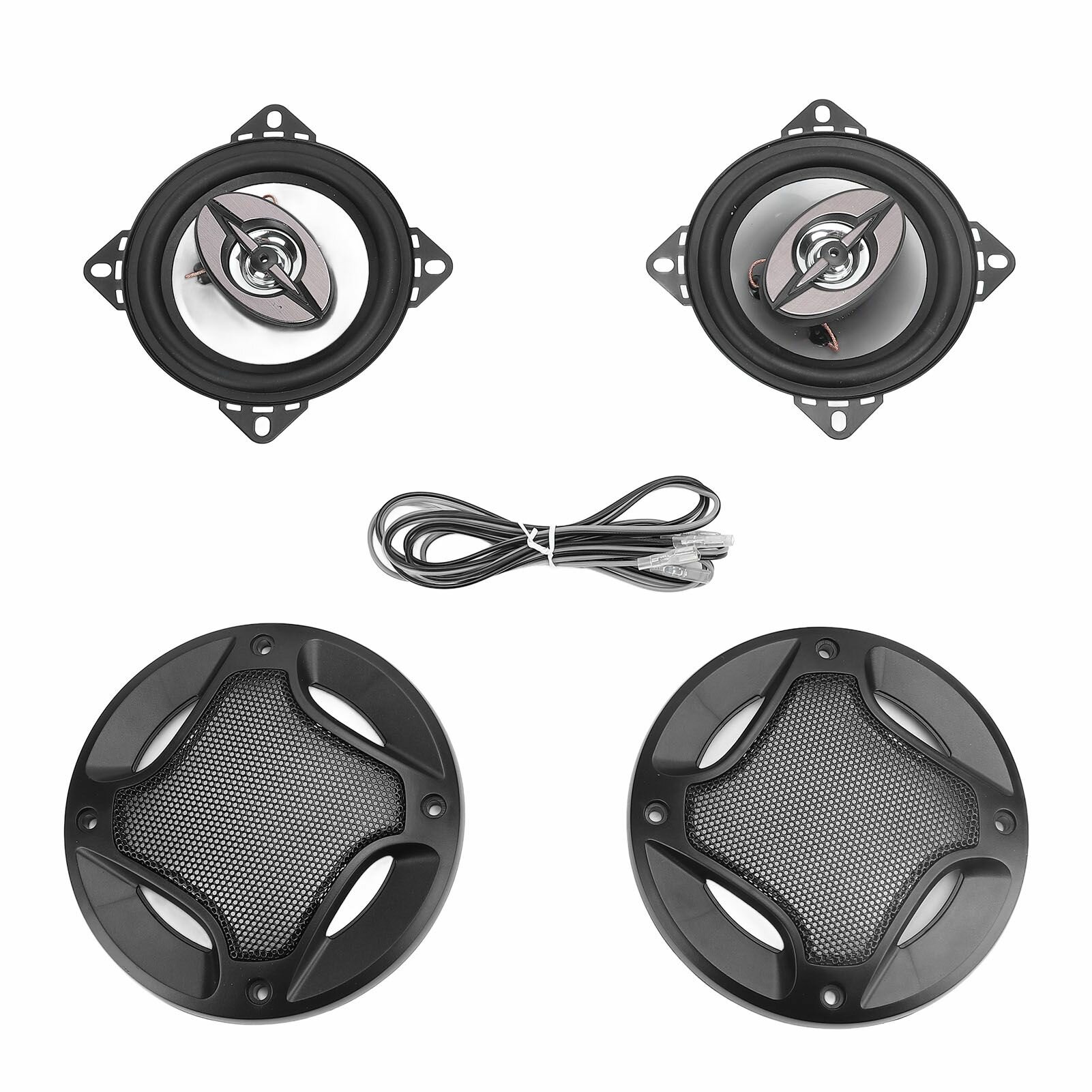 Пара 4-дюймовых автомобильных стереодинамиков мощностью 200 Вт, 2-полосные коаксиальные динамики с мощными басами для большинства автомобилей с превосходным качеством звука