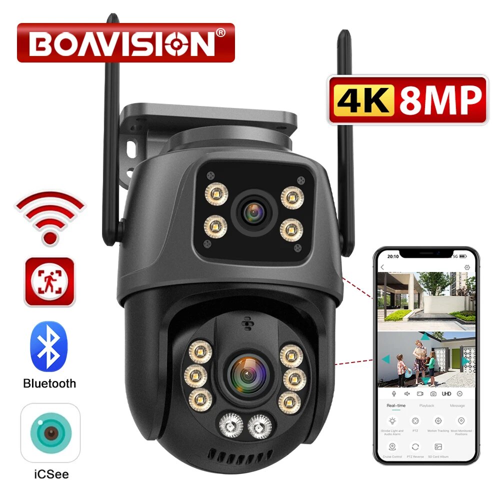 BOAVISION HD 8MP двухканальная PTZ-камера для видеонаблюдения