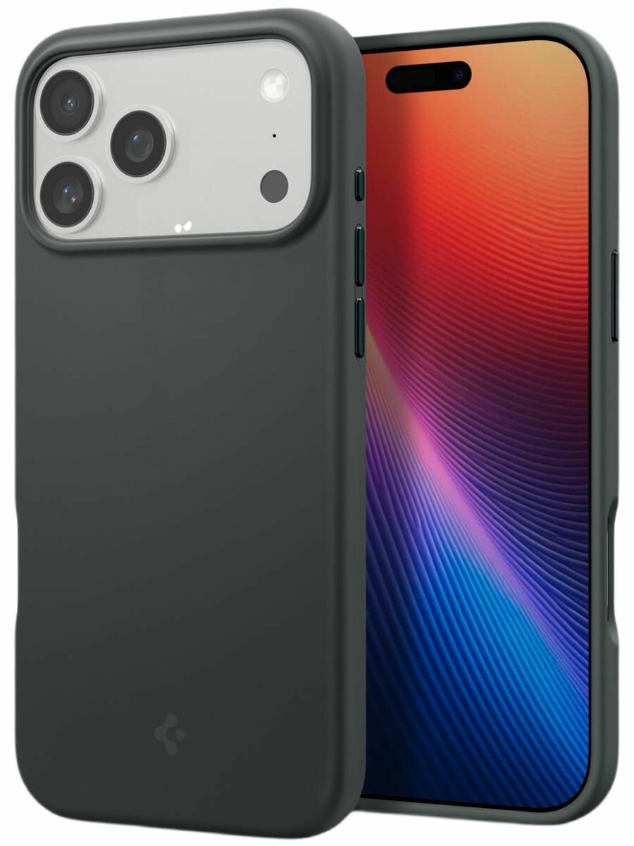 Чехол Spigen на iPhone 17 Pro / Айфон 17 Про , Silicone Fit Magsafe (ACS10336), бортики для защиты камеры и дисплея