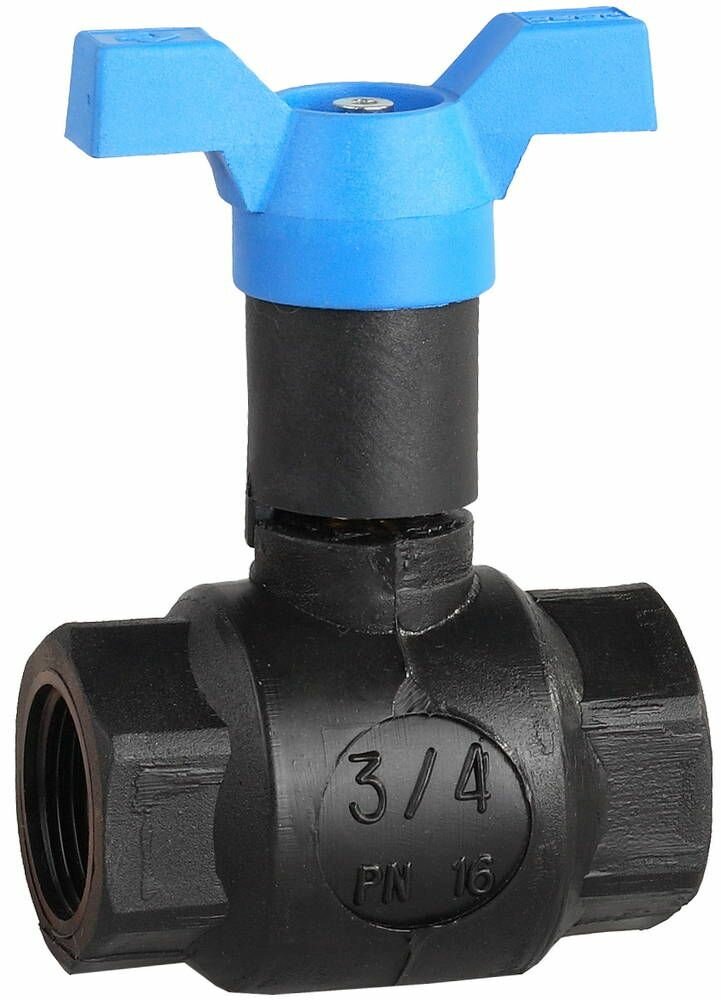 Морозостойкий шаровой кран ЗУБР d 3/4", мама-мама, устойчив к холоду 4-51530-PA-3/4