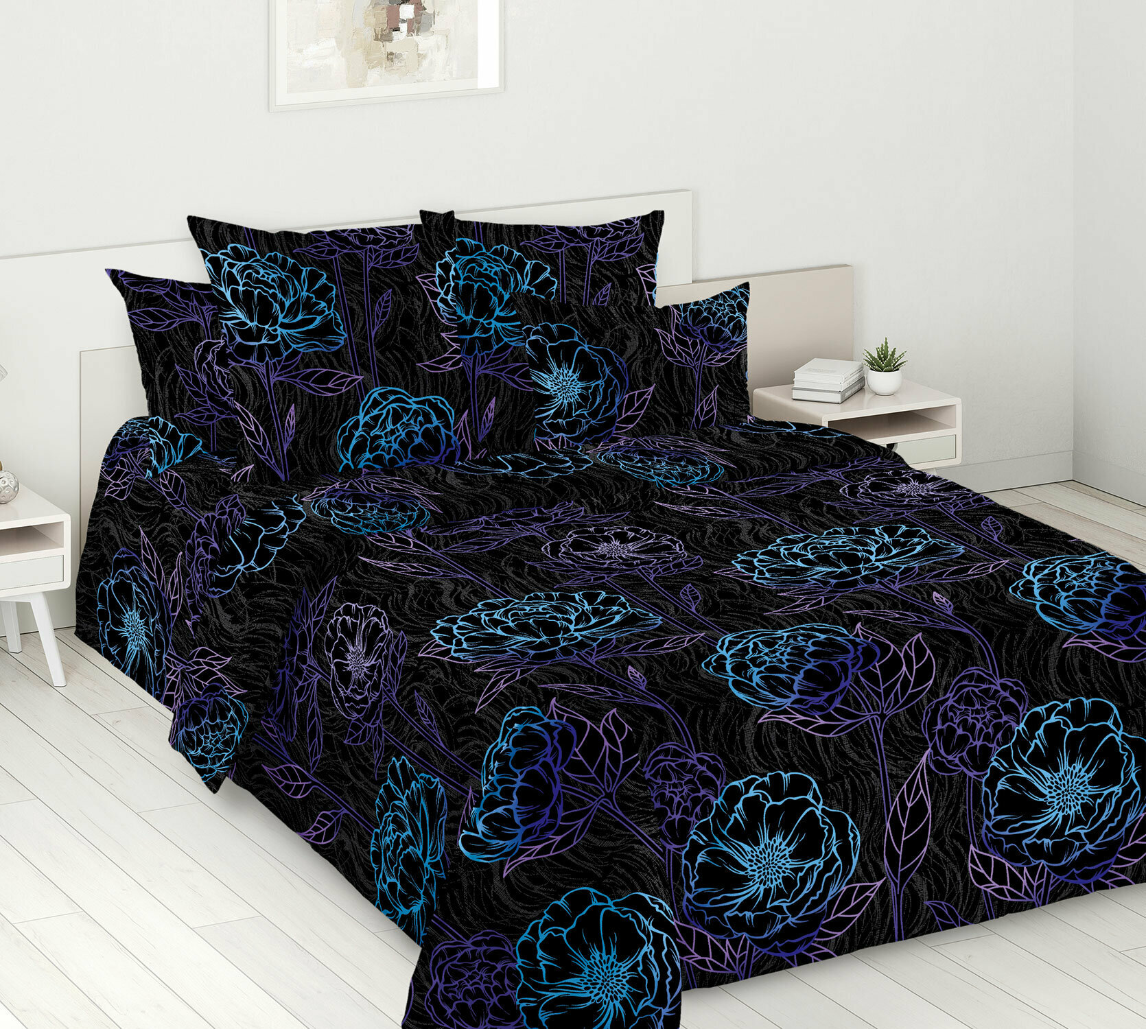 Постельное Белье Перкаль «Иллюминация 1 Син» 2-спальное Текс-Дизайн 2100ЛН