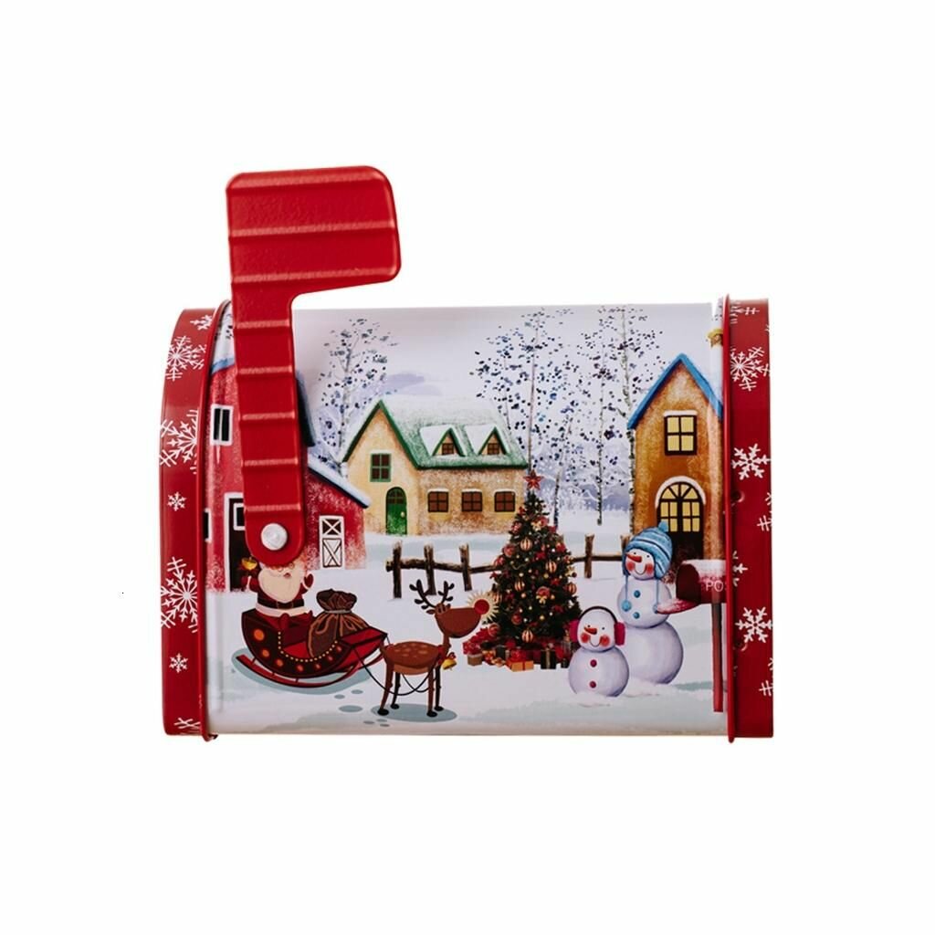 Рождественский почтовый ящик из жести-Тележка с оленями для почтовых ящиков