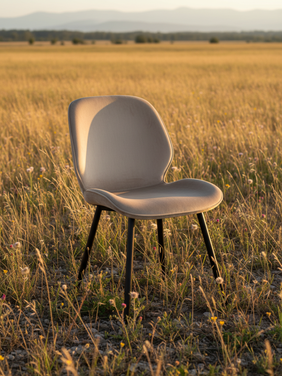 La Room Стулья для кухни 2 шт. ОКС 1342 бежевый, в велюре, для школы, дома и офиса