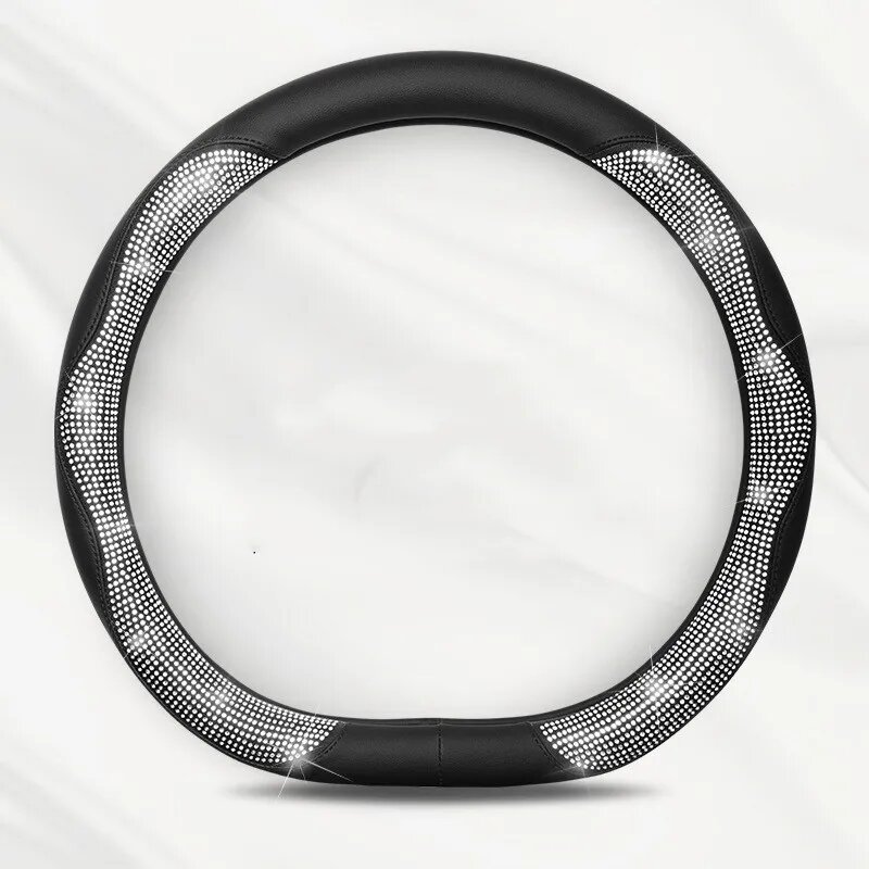 Чехол на руль со стразами и сверкающими кристаллами и бриллиантами, аксессуары для украшения интерьера автомобиля, протектор, подходит для 15-дюймового автомобиля, D Shape