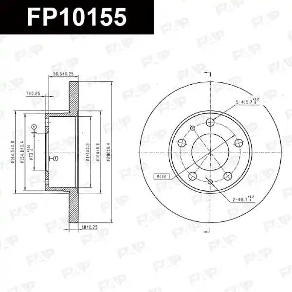FAP FP10155 диск тормозной Subaru (Субару) Forester (Форестер) (sf) (Комплект 2 штуки)