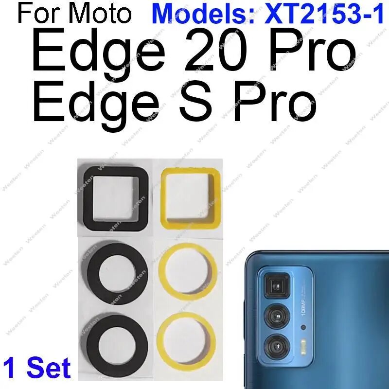 Стекло объектива задней камеры для Motorola MOTO Edge 20 Pro S Pro 20 Lite Edge 30 Fusion 30 Neo S30, клейкая наклейка для объектива задней камеры