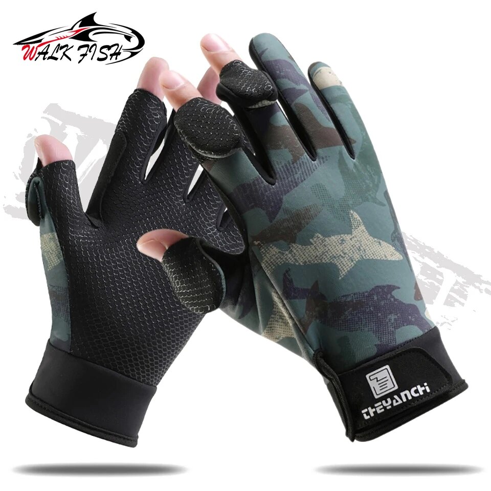 Рыболовные перчатки WALK FISH Camo XL, флип-палец