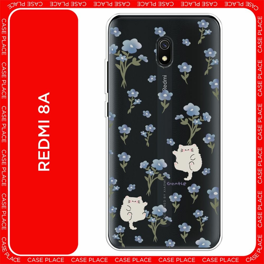 Чехол на Xiaomi Redmi 8A / Сяоми Редми 8А с принтом "Gentle cats", прозрачный